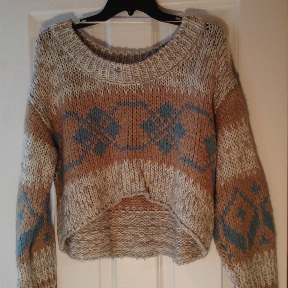 Free People | Sweaters | Free People Cropped Knit Tribal Sweater | Poshmark